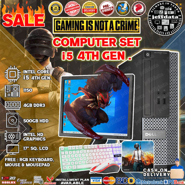 Computer Set i5 4th gen 4gb DDR3 500gb HDD Intel HD Graphics 17" Square ...