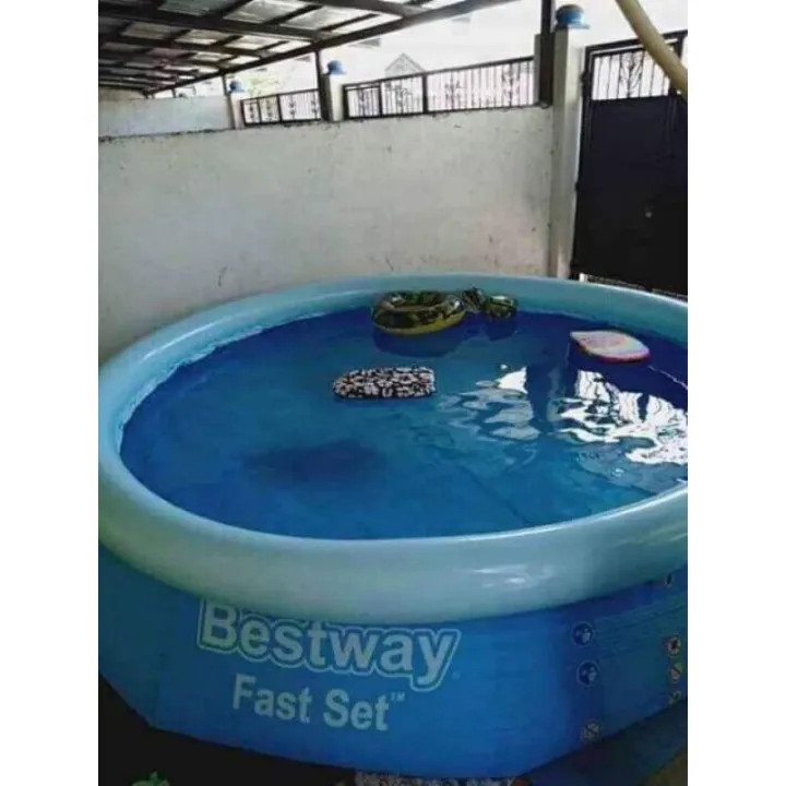 Bestway Inflatable swimming pool Fast Set 10ft 3.05M x 30 & 8ft 2.44M x ... Bestway Inflatable swimming pool Fast Set 10ft 3.05M x 30 & 8ft 2.44M x ...
