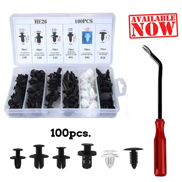 CLIPS/FASTENER001 - 1PC. 100pcs/Set Push Type Body Pin Kit Car Fastener ...