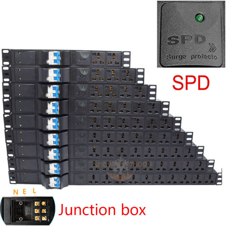 1U PDU Power Distribution Unit Power Strip 2-12 Socket+16A Air Switch ...