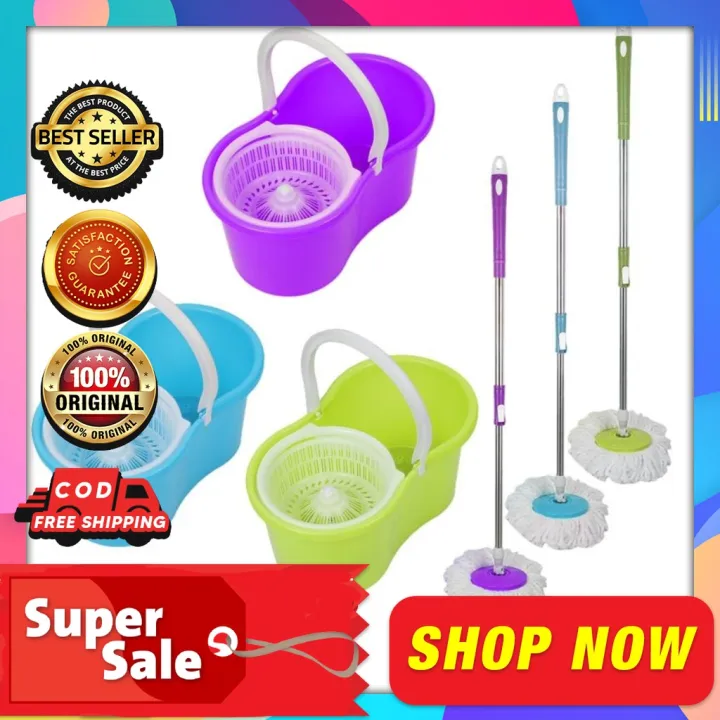 Original Easy Magic Floor Spin Mop Microfiber Rotating Head Cleaning ...