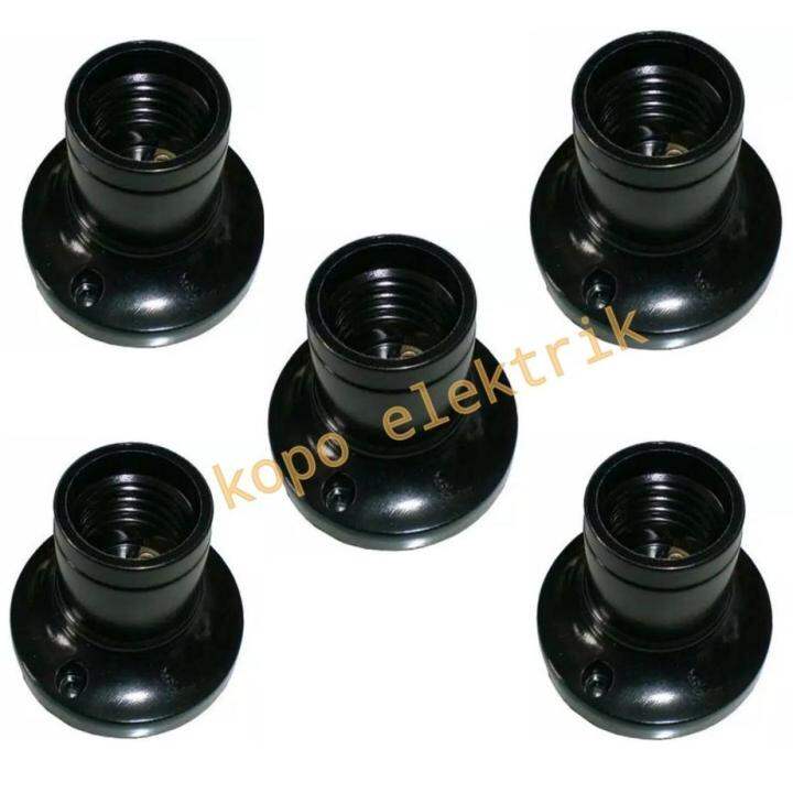( 5 pcs ) Fitting Lampu Tempel Broco Hitam SNI | Lazada Indonesia