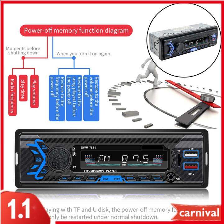 Sunniiee Car 12V Bluetooth USB MP3 Player WMA Player Receiver with ...