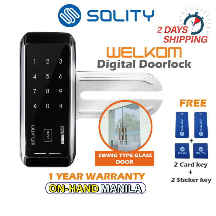 Solity Smart door lock Welkom WG-20 Digital doorlock Glasstype | Lazada PH