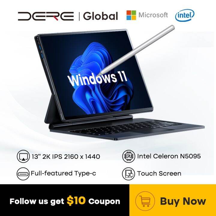 Dere T30 Pro Tablet Laptop 13 inch 2 in 1 Intel Celeron N5095 16GB RAM ...