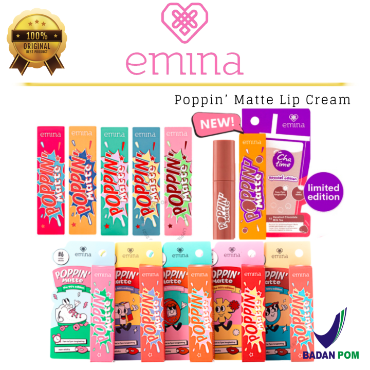 Emina Poppin’ Matte | The 90s | x Chatime Edition Lip Cream Matte ...