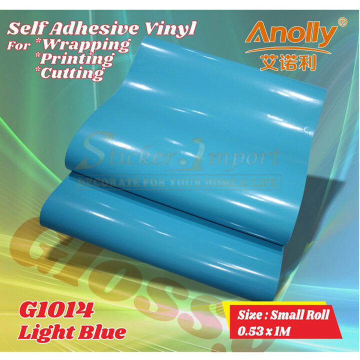 [Sticker.import ] Sticker Wrapping dan Cutting Anolly Warna BIRU MUDA ...