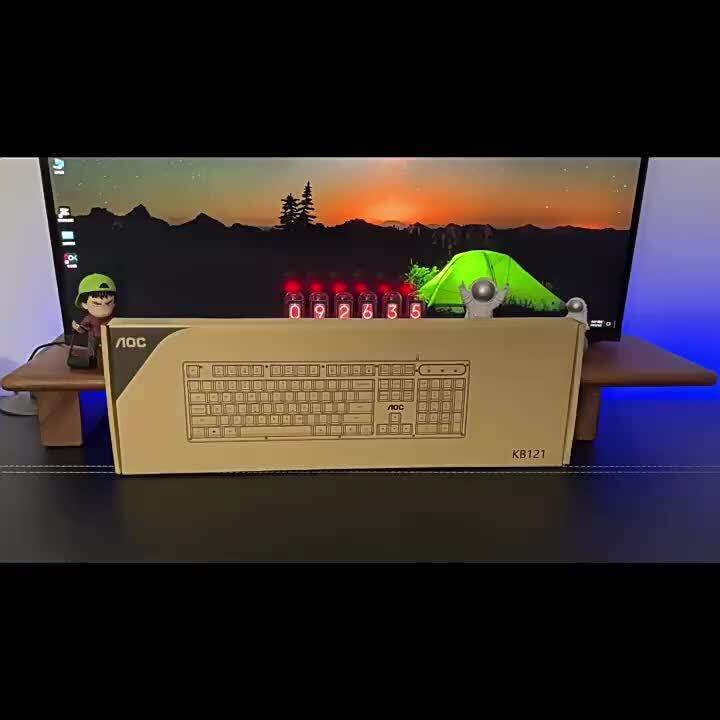 AOC Keyboard and Mouse Headset Bundle Wired Mechanical Feeling usb E ...