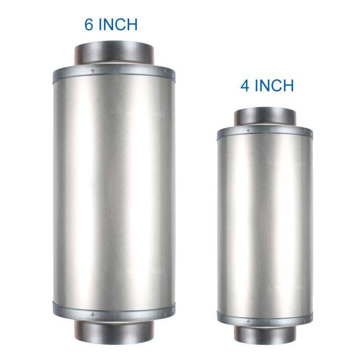 YAUSHING 4 6 Inch Duct Silencer Carbon Air-filter for Inline Duct Fan ...
