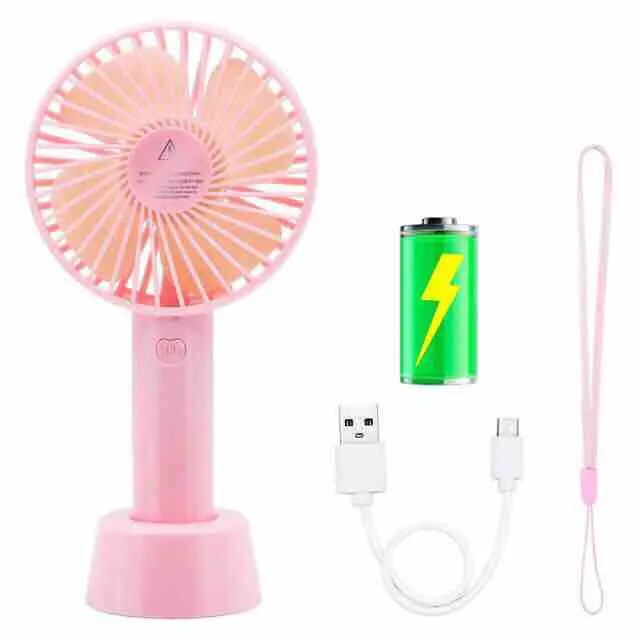 RECHARGEABLE PORTABLE HANDY MINI FAN W/ STAND | Lazada PH