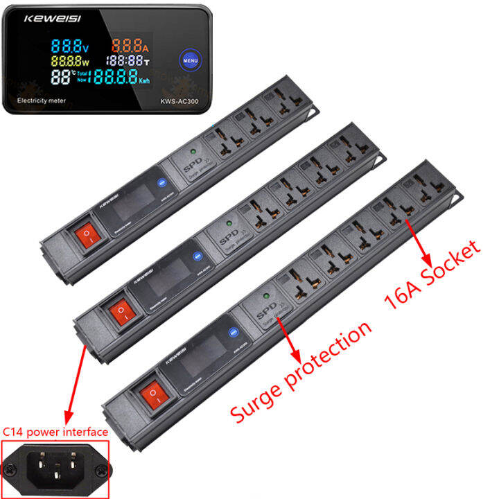ปลั๊กไฟ รางปลั๊กไฟ pdu ติดแล็ค 2-10 ช่อง พร้อม C14 interface โวลต์ ...