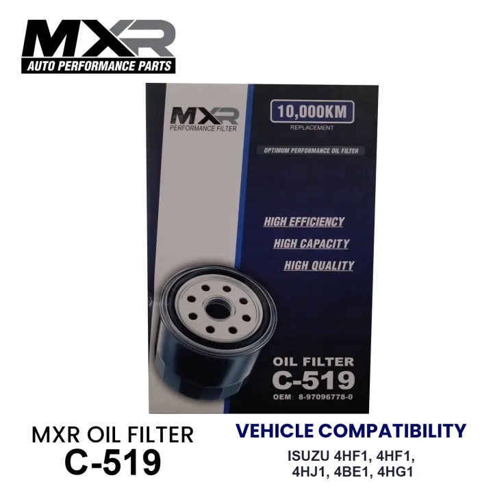 MXR OIL FILTER FOR 4HF1 (C-519) | Lazada PH