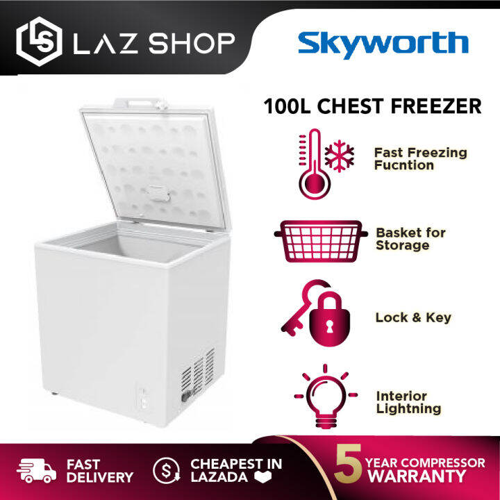 Skyworth 100L Chest Freezer BD-110 | Fast Freezing | Fridge ...