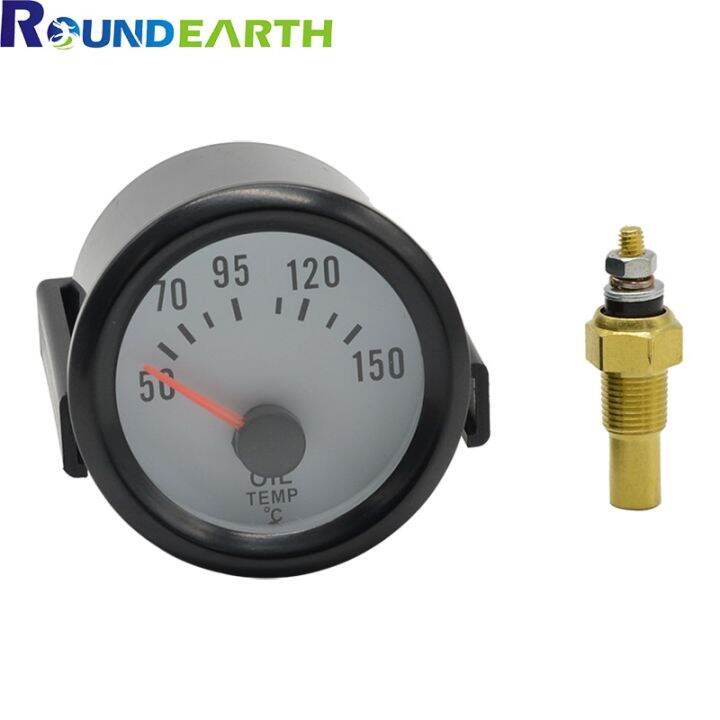 Round Earth 52MM Blue Backlight Auto Car Meter Oil Temp Gauge 50-150 ...
