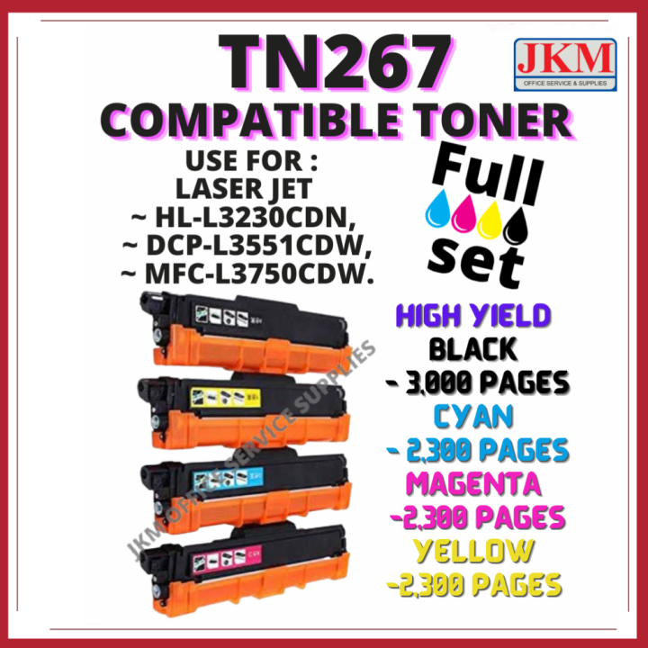 Brother TN-267 TN267 TN-263 TN263 Compatible Toner Cartridge User Form ...