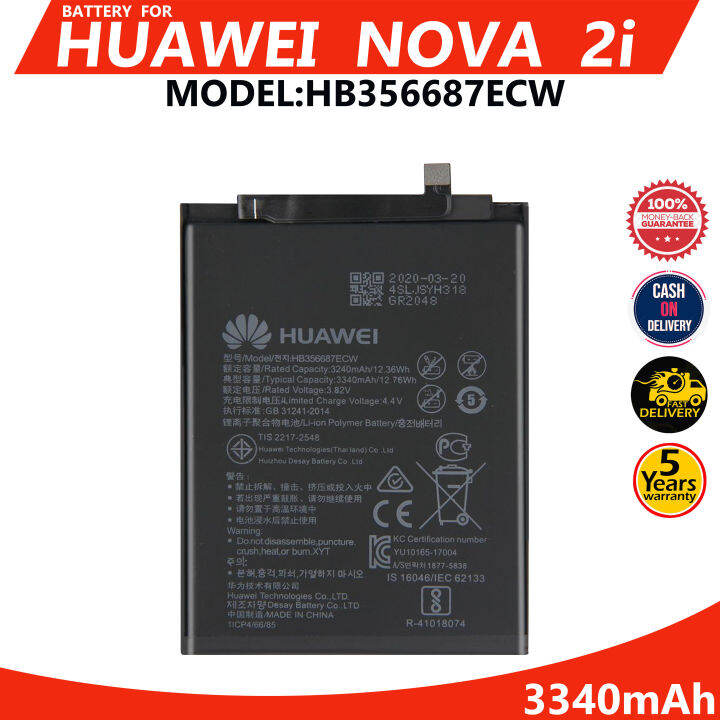 Huawei Nova 2i Battery Model:HB356687ECW Li-ion Polymer 100%Original Equipment Manufacturer High ...