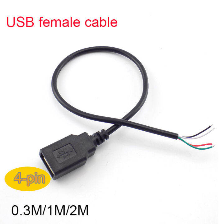 5V Micro USB 2.0 4 Pin Female Jack 4 Wire Connector Extend Cable DIY ...