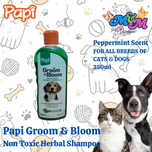 PAPI Groom & Bloom Non toxic Herbal Shampoo Peppermint Scent 250ml ... PAPI Groom & Bloom Non toxic Herbal Shampoo Peppermint Scent 250ml ...