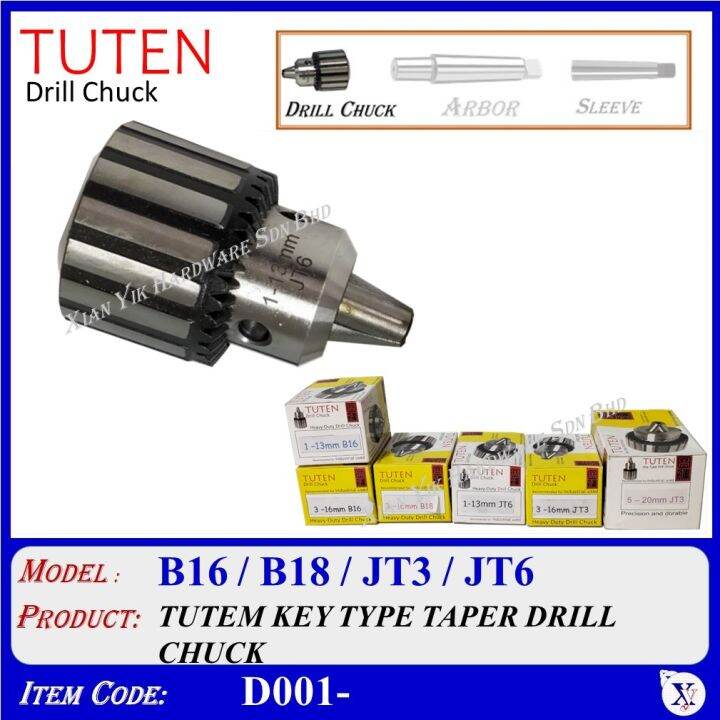 D001- TUTEM KEY TYPE TAPER DRILL CHUCK (B16 / B18 / JT3 / JT6) | Lazada