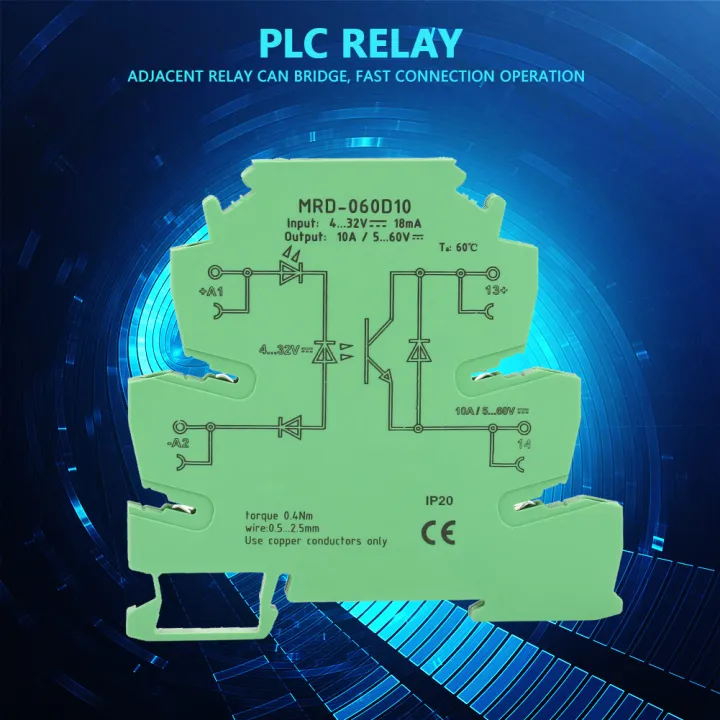 MRD-060D10 PLC รีเลย์เพาเวอร์แอมป์บอร์ด DC Solid State Relay Module ...
