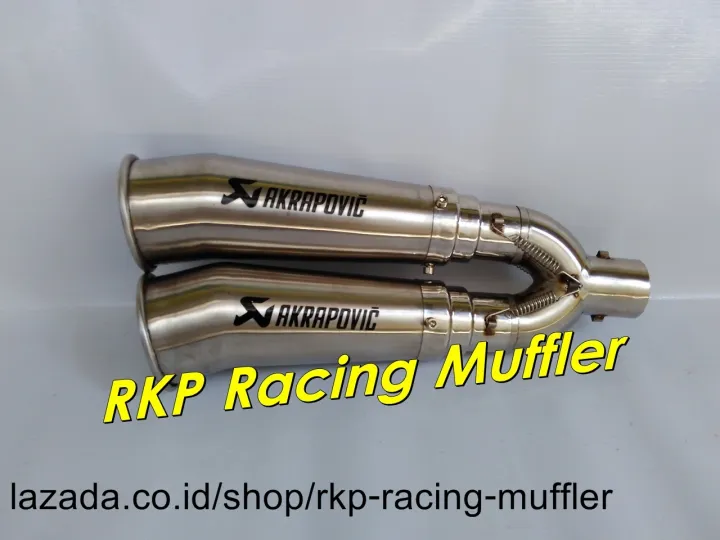 Knalpot racing motor 4 tak Akrapovic double megaphone silencer only ...