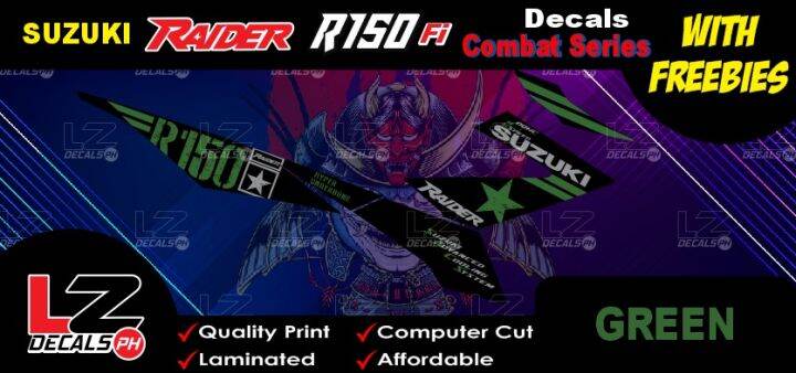 Suzuki Raider R150 Fi Combat Series Decals / Stickers with freebies ...