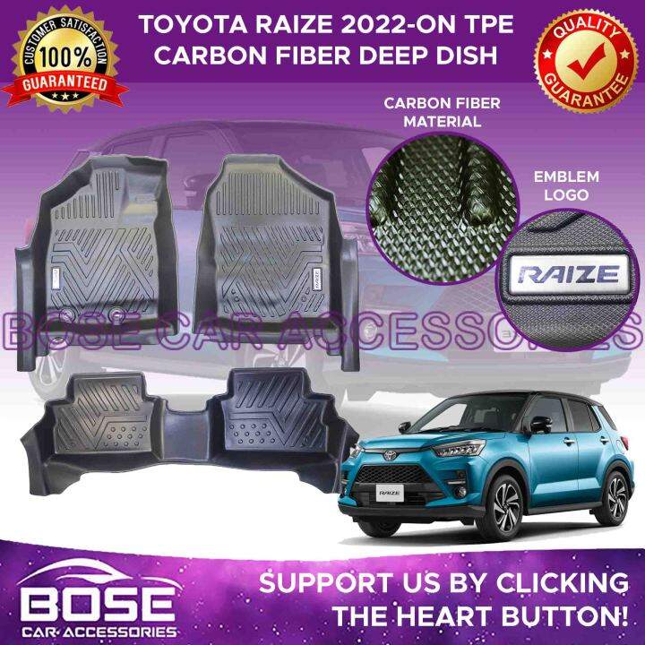 TPE Black / Carbon Fiber Deep Dish Matting for Toyota Raize 2022 2023 ...