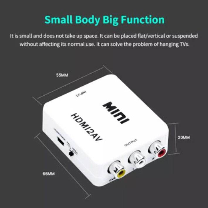 Mini Box HDMI2AV / HDMI TO AV RCA Converter Adaptor / Mini HDMI2AV New ...