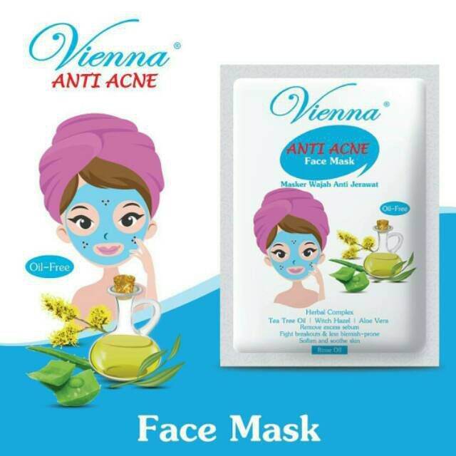 Masker Vienna Anti Acne Face Mask 15ml Mencegah dan mengatasi jerawat ...