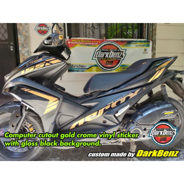 Explosive models NEW GOLD CROME STOCK STICKER DECAL FOR AEROX 155 V1 ...