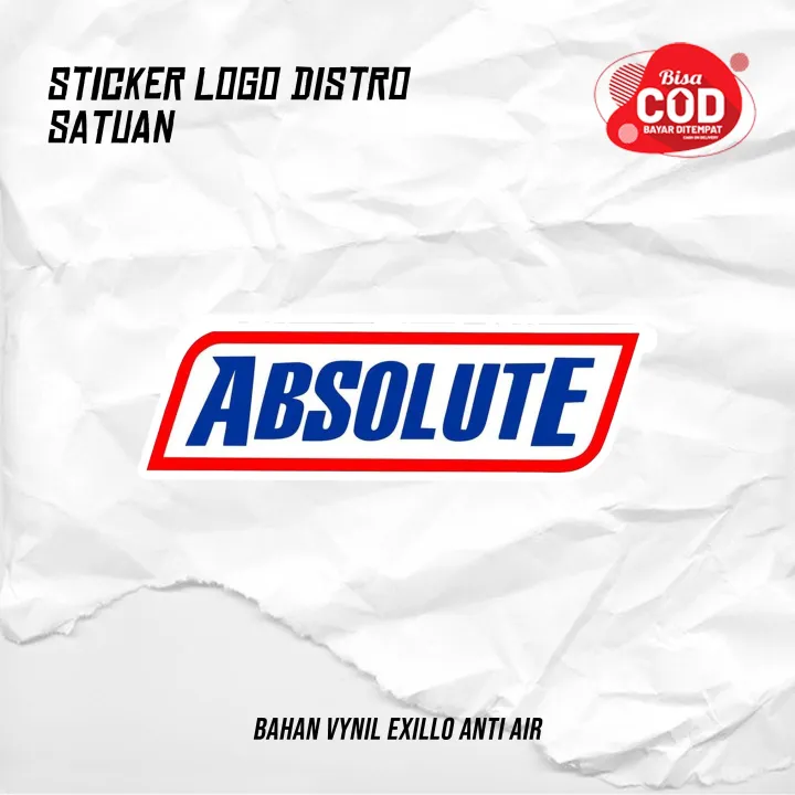Sticker Distro Brand ABSOLUTE anti air ( waterproof ) / sticker distro ...