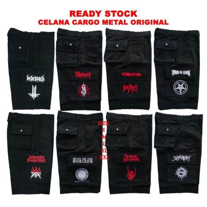 【Ready Stock】 Metal SLIPKNOT Music Short cargo Pants/THE BLACK DAHLIA ...