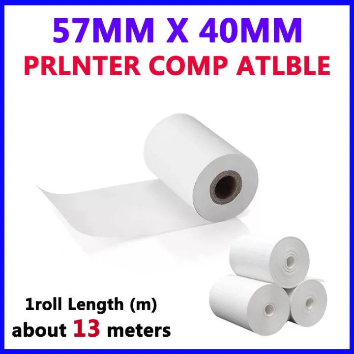 1 roll 57mm x 40mm(about 13 METERS LONG) for POS Receipt Thermal Paper ...
