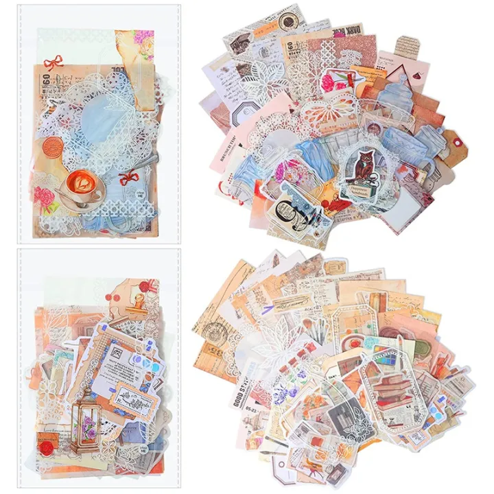 520 Pcs Vintage Journaling Scrapbooking Supplies Transparent Lace ...