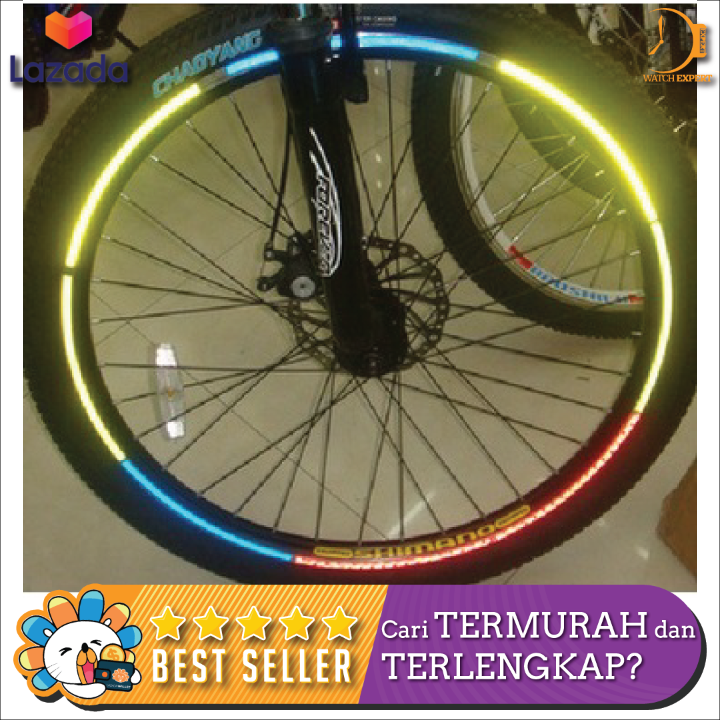 Stiker Roda Sepeda 8 Strip Bicycle Wheel Reflective Sticker - HIJAU ...