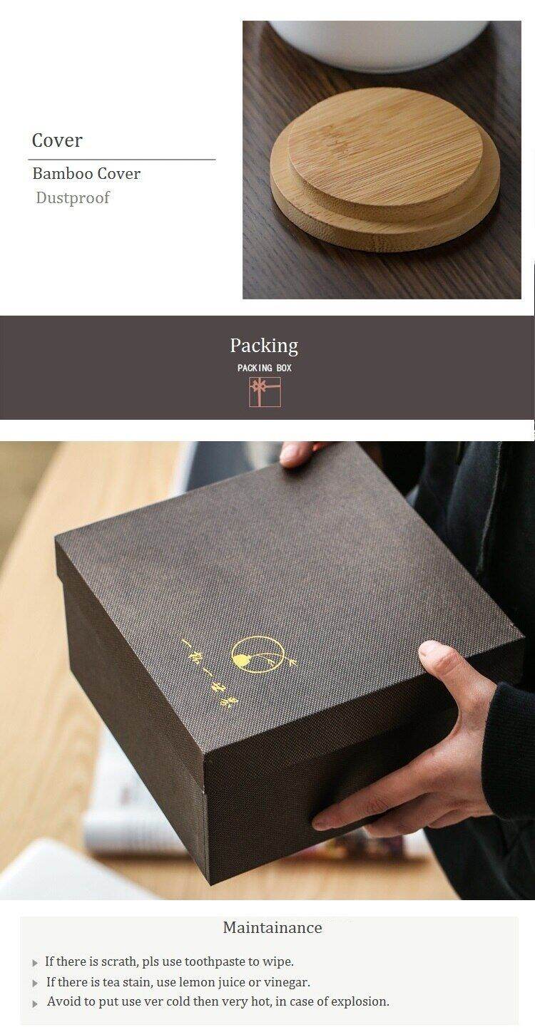 JINZE แก้วกาแฟเซรามิกสีดำ,แก้วดีไซน์ใหม่สไตล์นอร์ดิกมีหูจับไม้สำหรับเป็นของขวัญธุรกิจแก้วสไตล์ ...