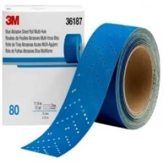 Hookit Blue Abrasive Sheet Roll (Multi-Hole 2.75″ x13y 80 Grade), 36187 ...