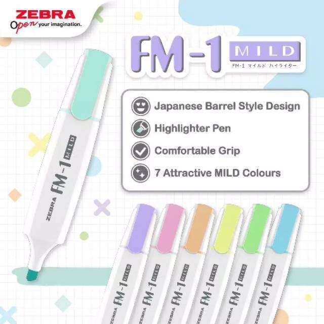 Textliner Zebra FM-1 MILD Textliner Warna Pastel | Lazada Indonesia