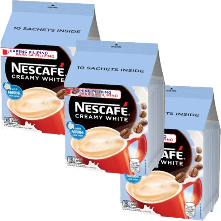 NESCAFE CREAMY WHITE 3-IN-1 COFFEE 29G - PACK OF 10 SACHETS x 3 | Lazada PH