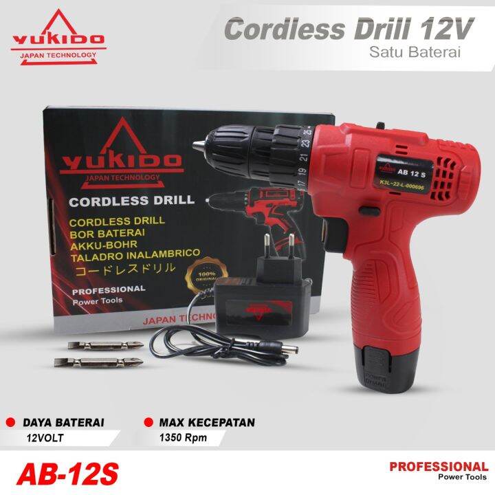 Mesin Bor Tangan Baterai 12volt Promo Dual Speed Bor Listrik Codless