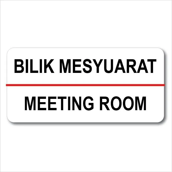 BILIK MESYUARAT / MEETING ROOM ACRYLIC DOOR SIGN BOARD 105x220X2MM. WE ...