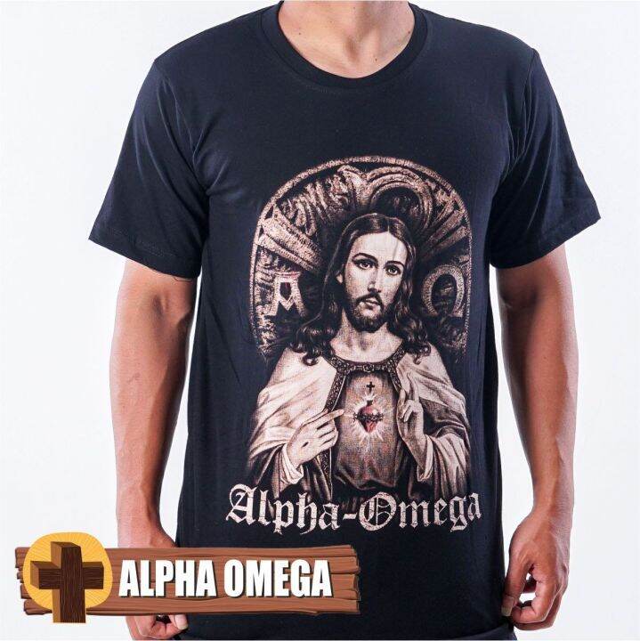 KAOS ROHANI YESUS ALPHA OMEGA, KRISTEN KATOLIK, HITAM | Lazada Indonesia