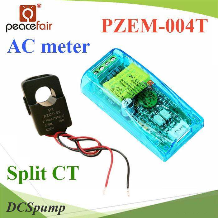 PZEM-004T AC ดิจิตอลมิเตอร์ 100A 80-260V แสดง โวลท์ แอมป์ วัตต์ พลังงานไฟฟ้า TTL port Split CT ...