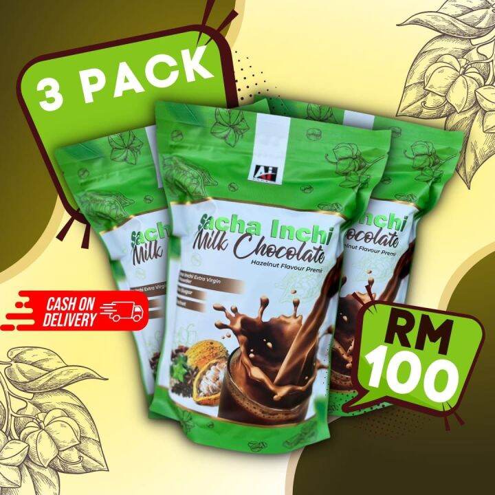 3 PACK SACHA INCHI SUSU COKLAT AI GLOBAL SACHA INCHI KOKO + SHAKER | Lazada