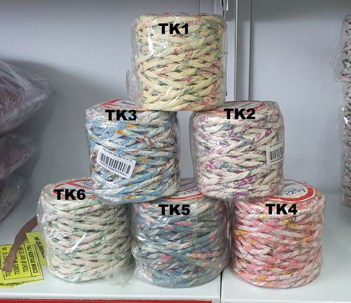 Tali Kertas / Pita Tali Kertas Motif / Paper Ribbon 4 Inch / Tali Tas ...