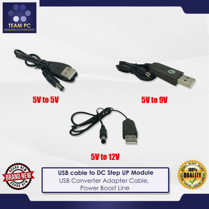 USB cable to DC Step UP Module, USB Converter Adapter Cable, Power ...