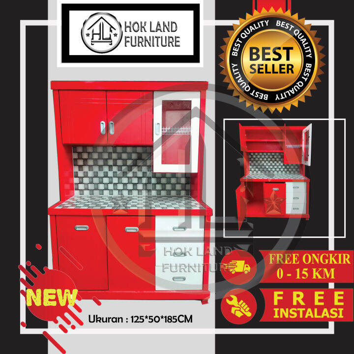 KITCHEN SET 3 PINTU- LEMARI SAYUR KAYU TRIPLEK- LEMARI DAPUR KITCHEN ...