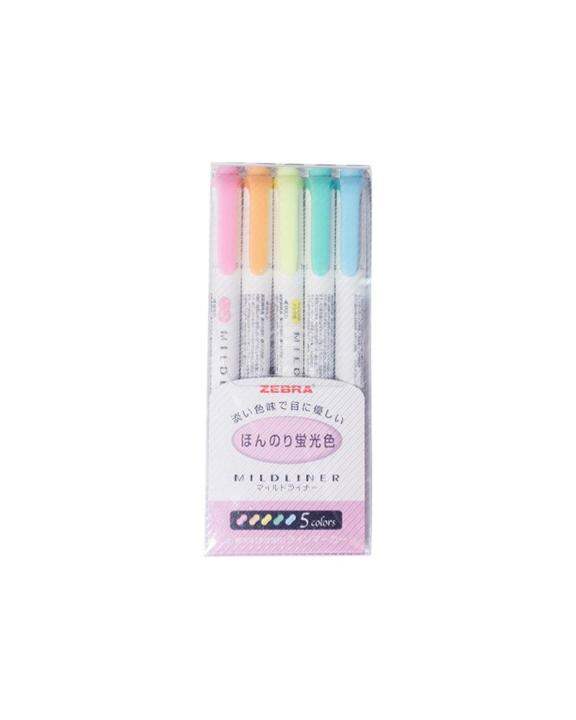 ZEBRA MILDLINER PASTEL HIGHLIGHTER PEN SET ( 5 COLORS) | Lazada.co.th