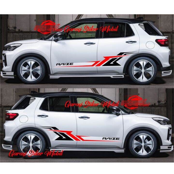 Stiker mobil toyota raize sticker body samping mobil raize stiker mobil ...