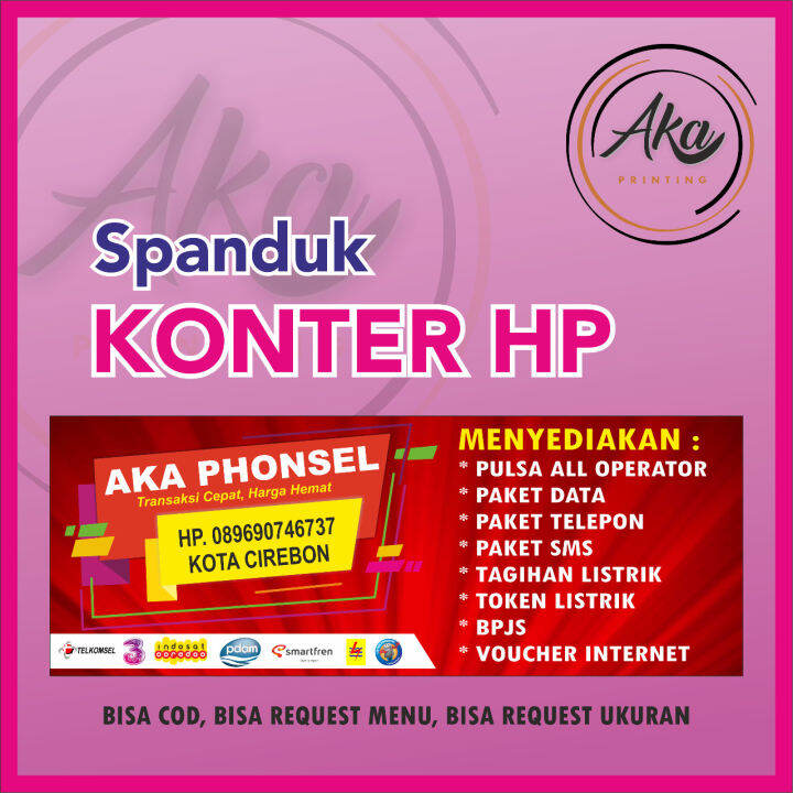 AKA PRINTING/1HARI JADI SPANDUK KONTER/SPANDUK BANNER PULSA/SPANDUK ...